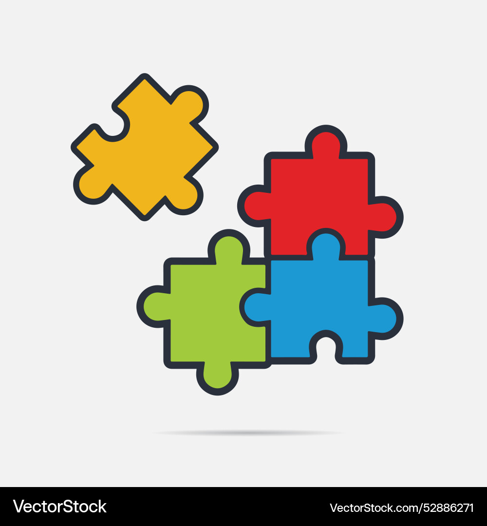 Jigsaw icon editable free image Royalty Free Vector Image