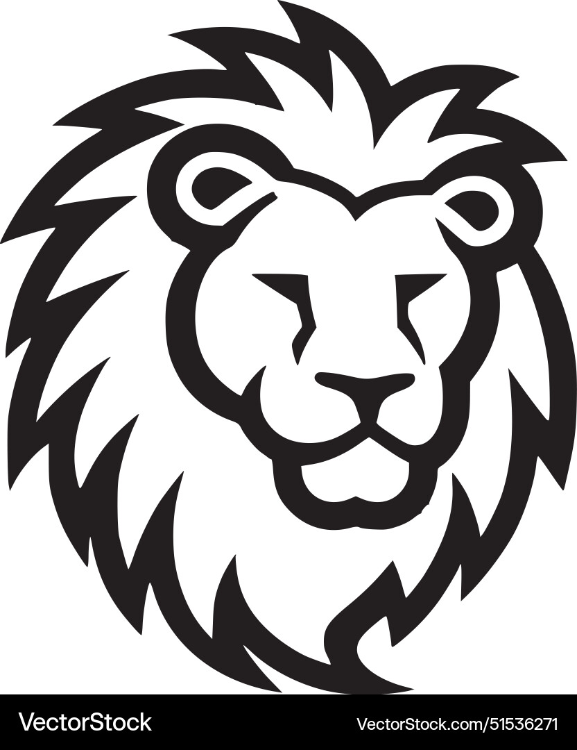 Lion - black and white Royalty Free Vector Image