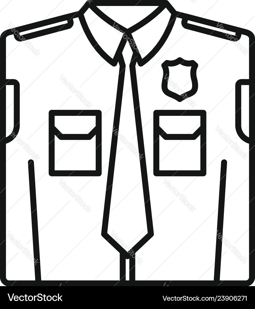 Police uniform icon outline style Royalty Free Vector Image