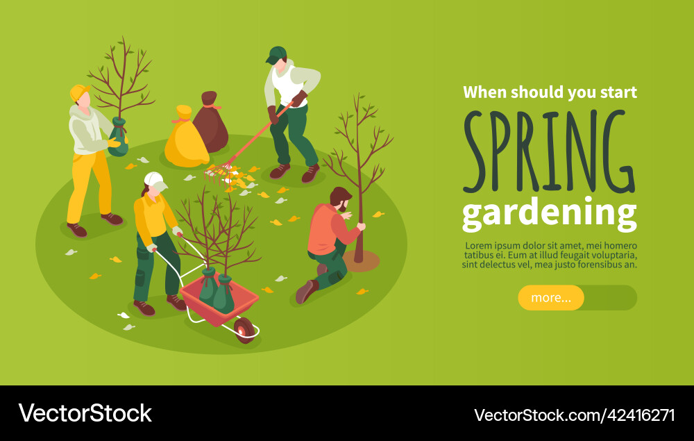 Spring gardening banner Royalty Free Vector Image