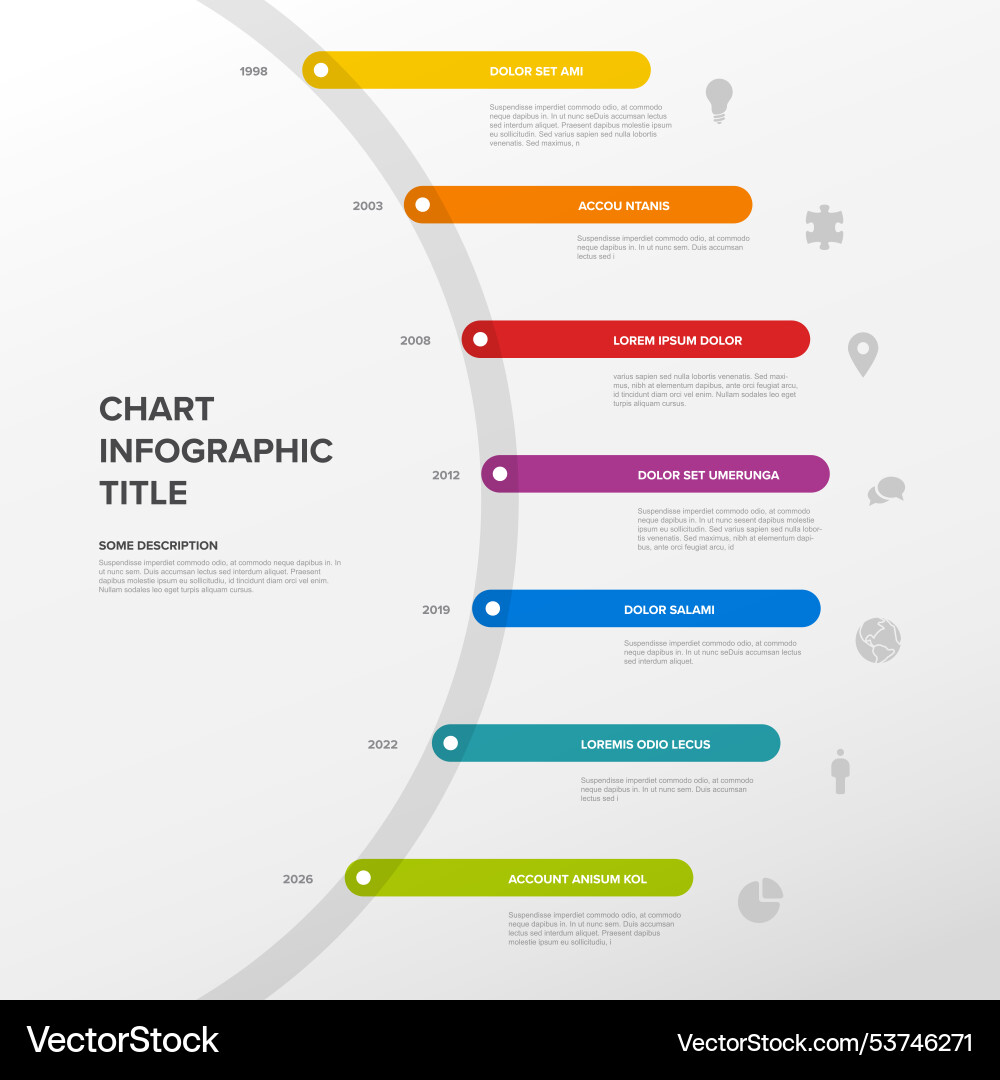 Thick line infographic timeline diagram template Vector Image