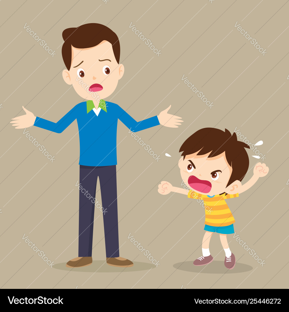 Angry Child Confrontation Royalty Free Vector Image