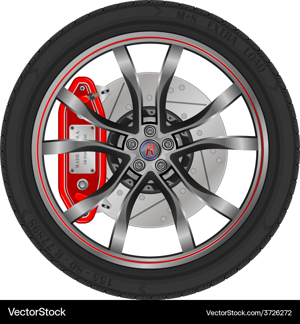 Car wheel Royalty Free Vector Image - VectorStock