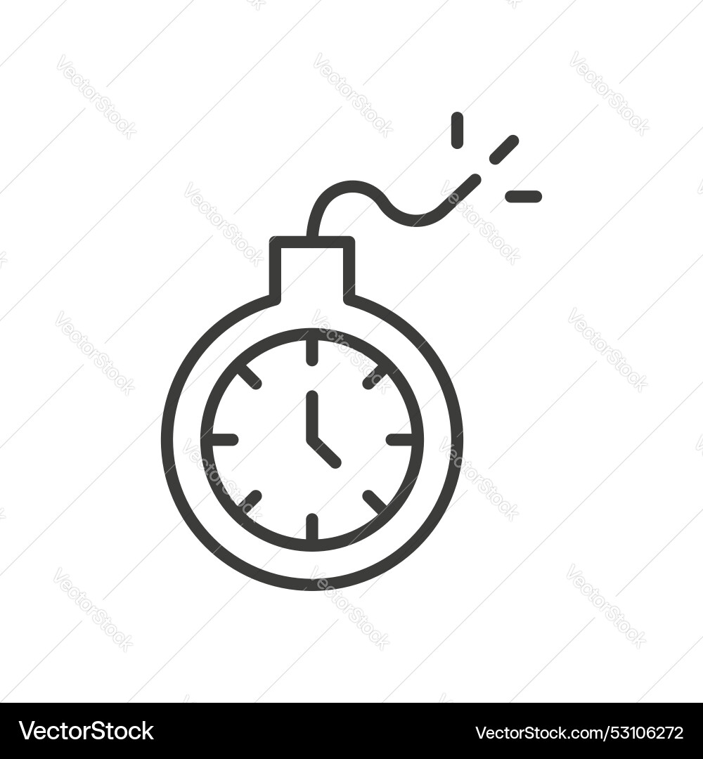 Deadline Line Icon Isolated On White Background Vector Image