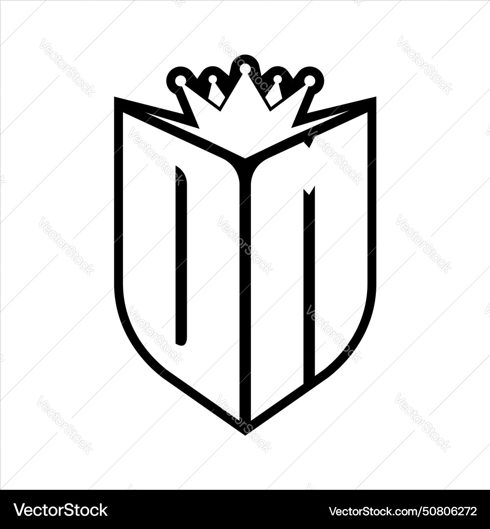 Dm letter bold monogram with shield shape Vector Image