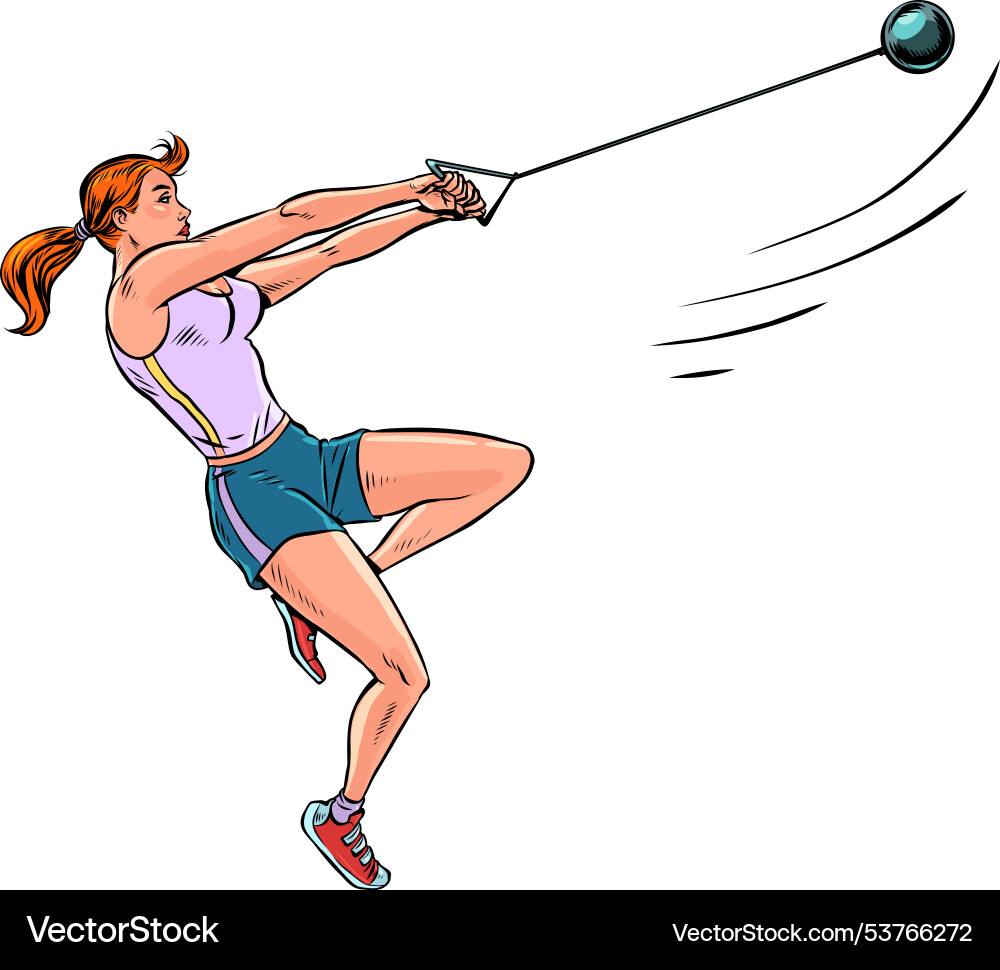 Hammer throw by athlete olympic competition Vector Image