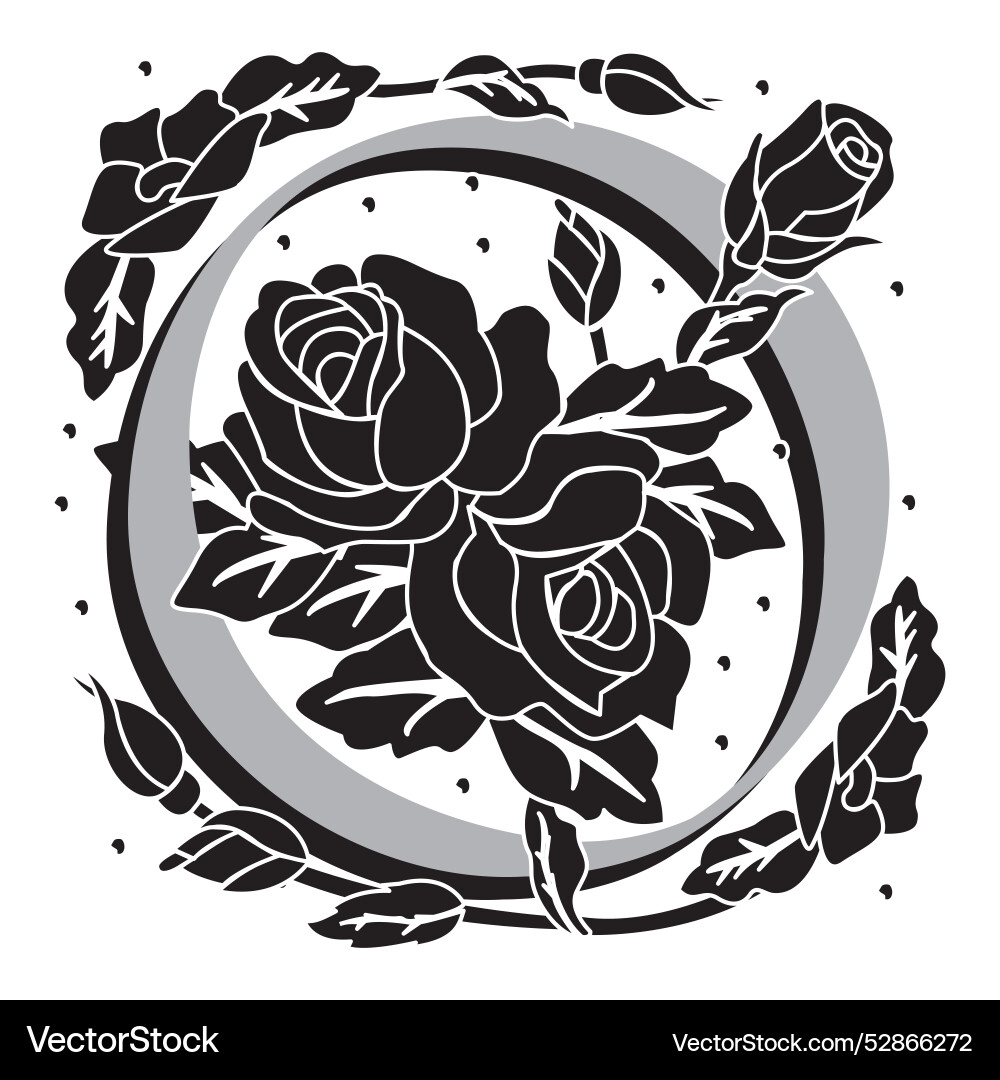 Rosette initial caps font capital letter o design Vector Image