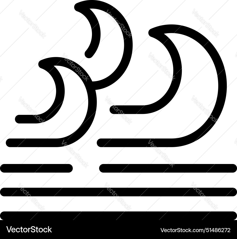 Triple wave line art icon Royalty Free Vector Image