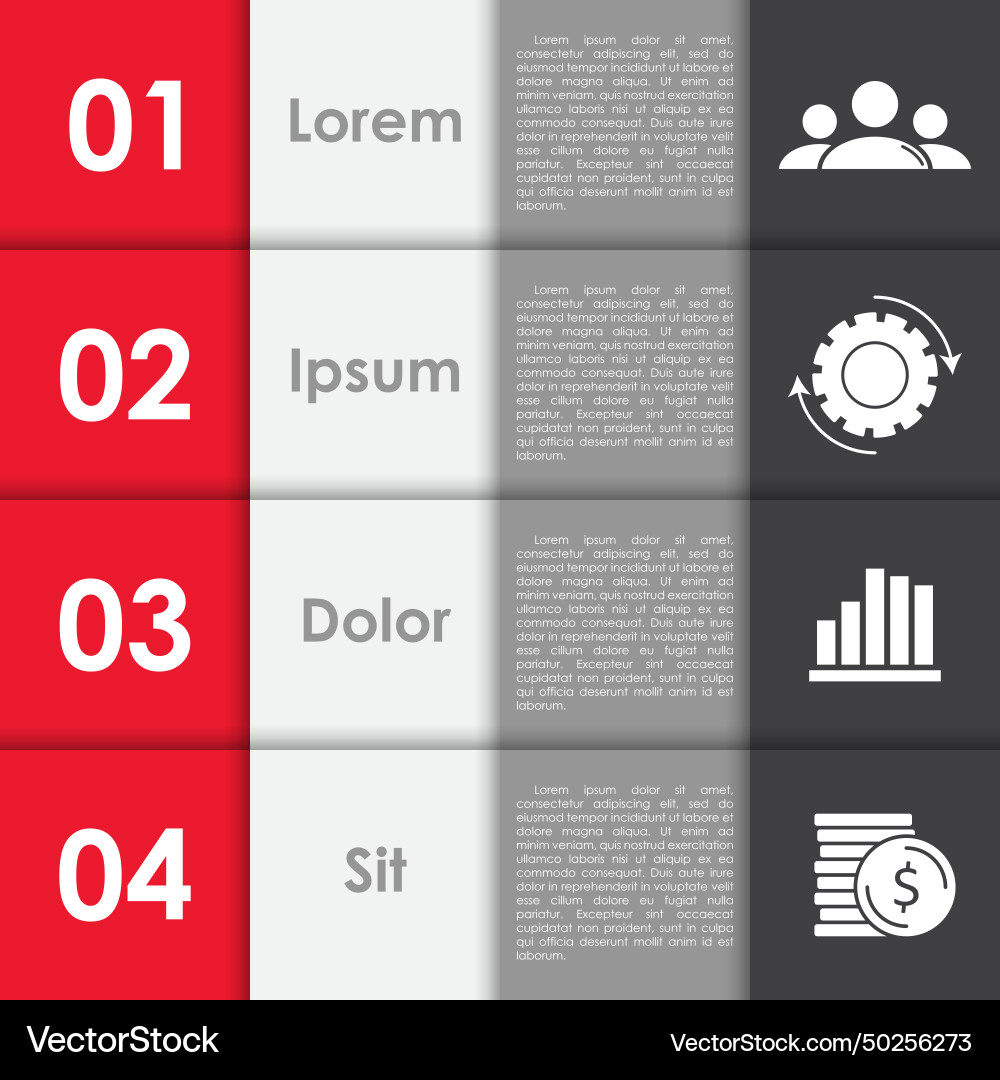 Business infographics template with 4 elements Vector Image