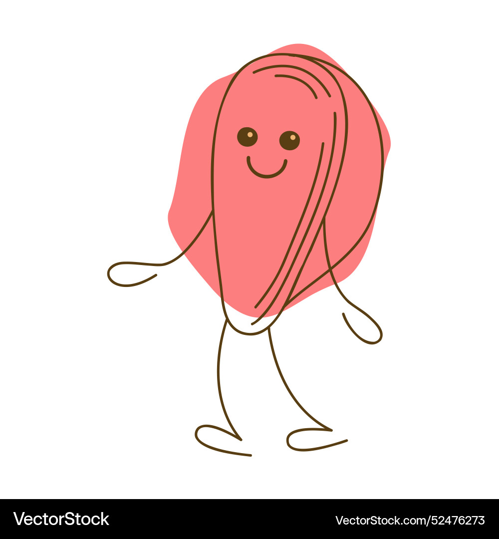 Character chicken fillet hand drawn Royalty Free Vector