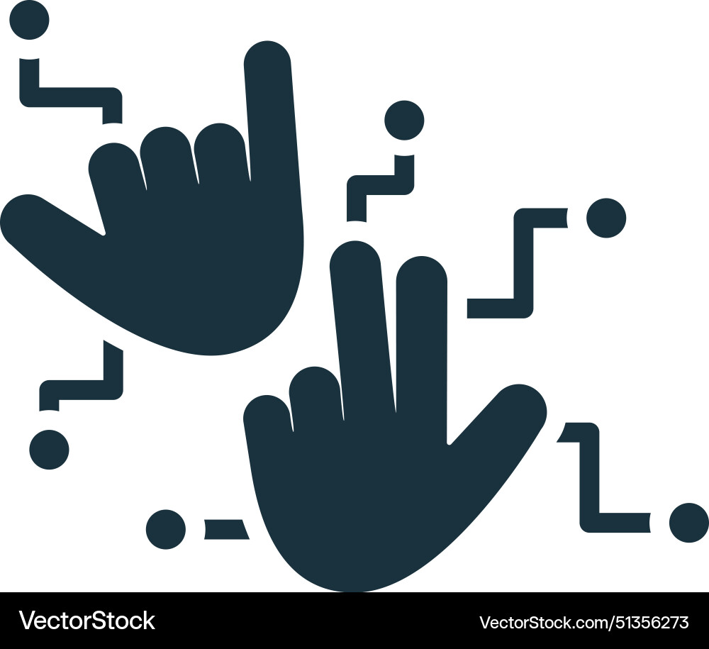 Digital body language icon monochrome simple user Vector Image