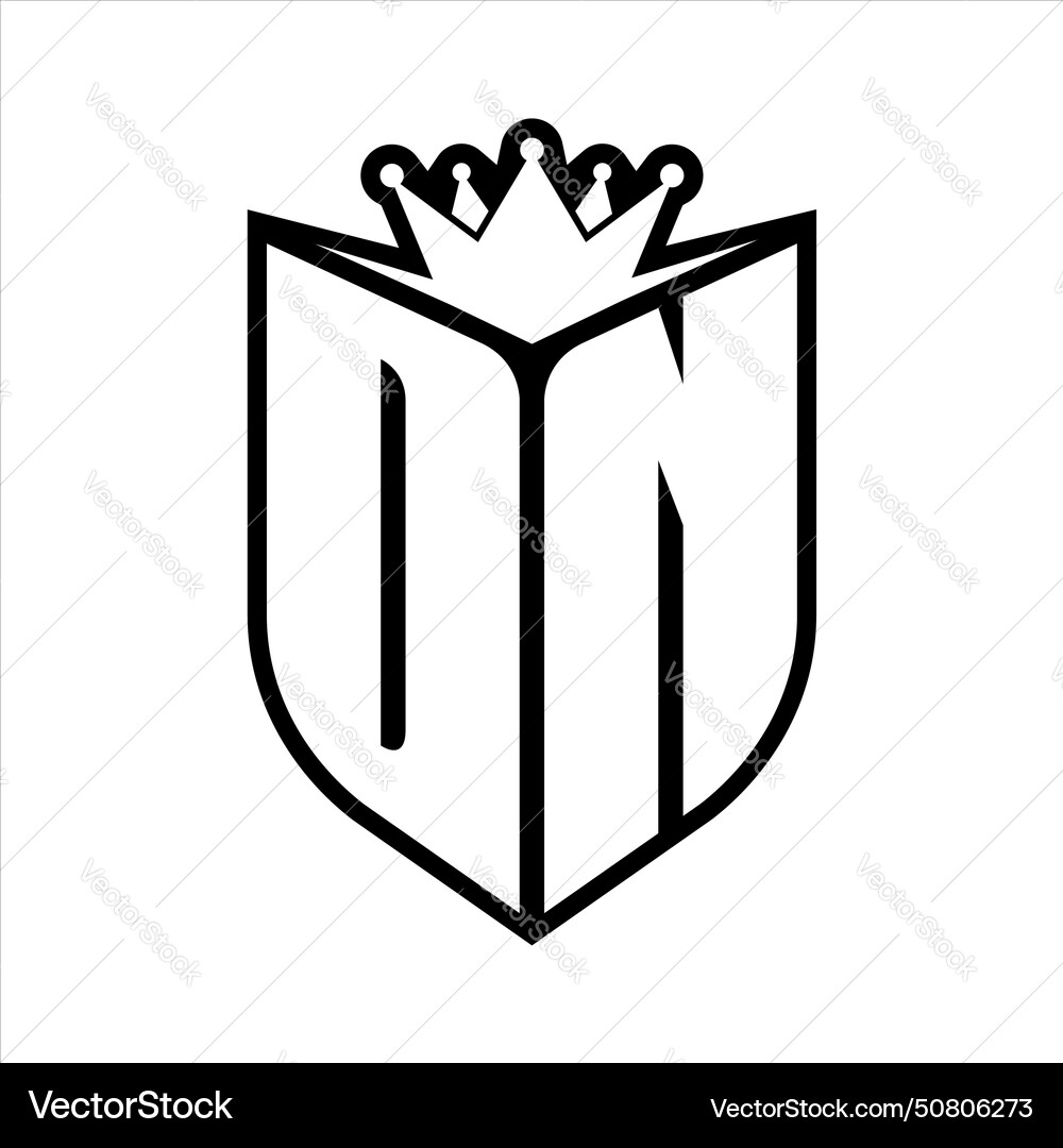 Dn letter bold monogram with shield shape Vector Image