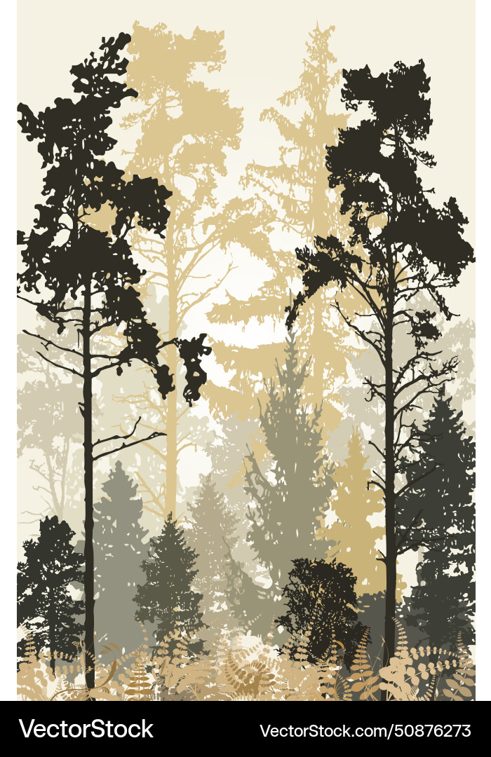 Forest landscape during the day of Royalty Free Vector Image