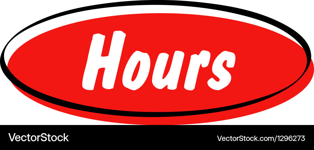 Hours button Royalty Free Vector Image - VectorStock