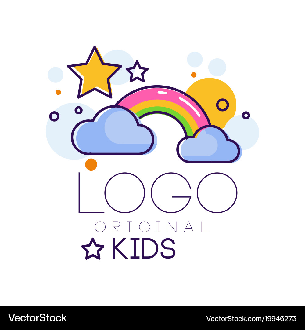 Logo kids creative concept template design Vector Image