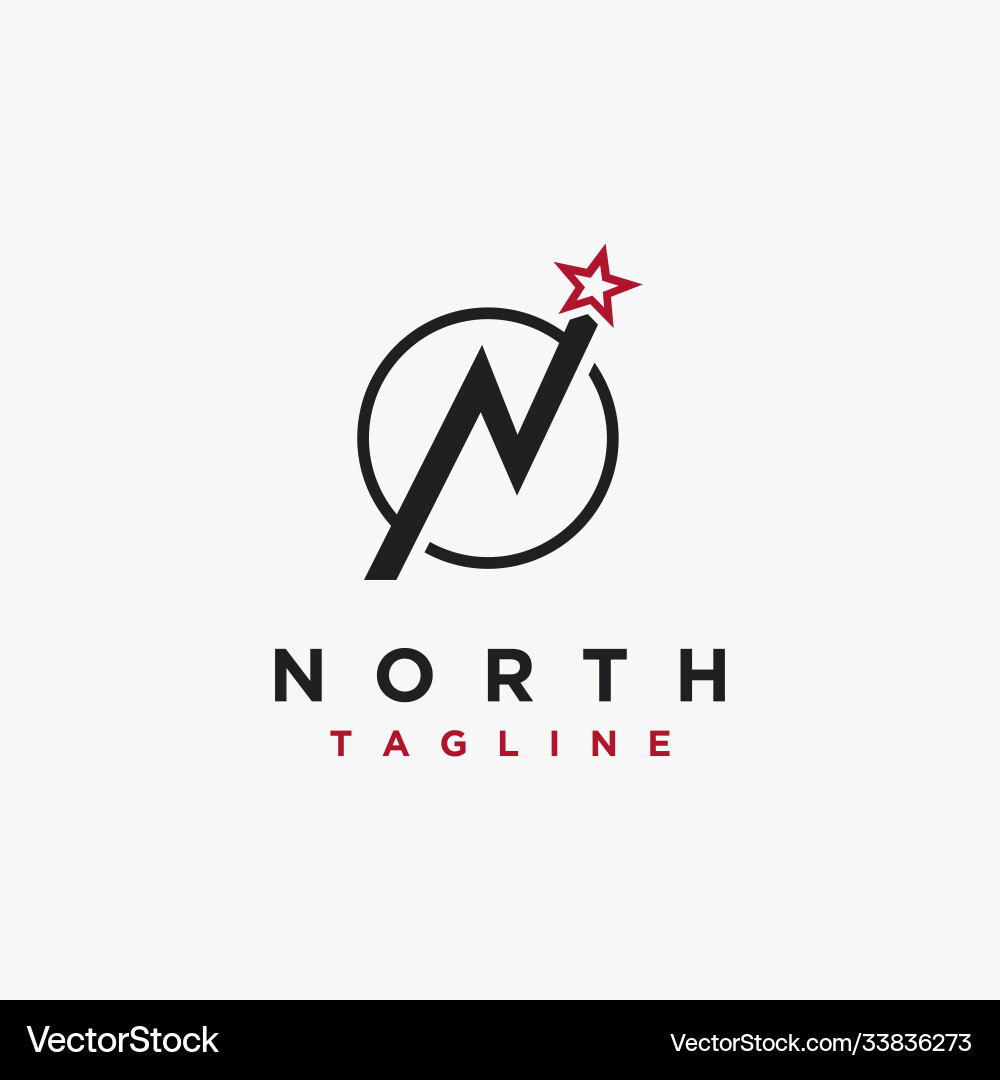 N Star Logo - North & Business Icon Royalty Free Vector