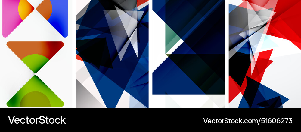 Set of abstract random triangle composition Vector Image