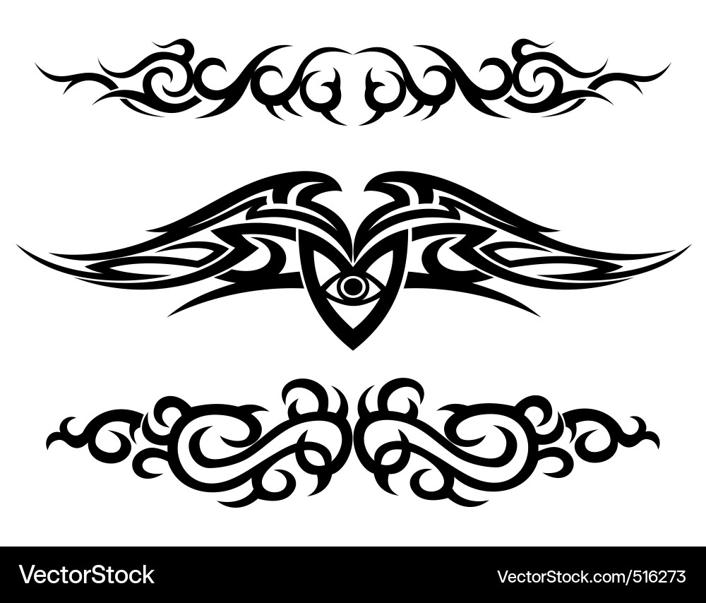 Set of tattoo design elements Royalty Free Vector Image