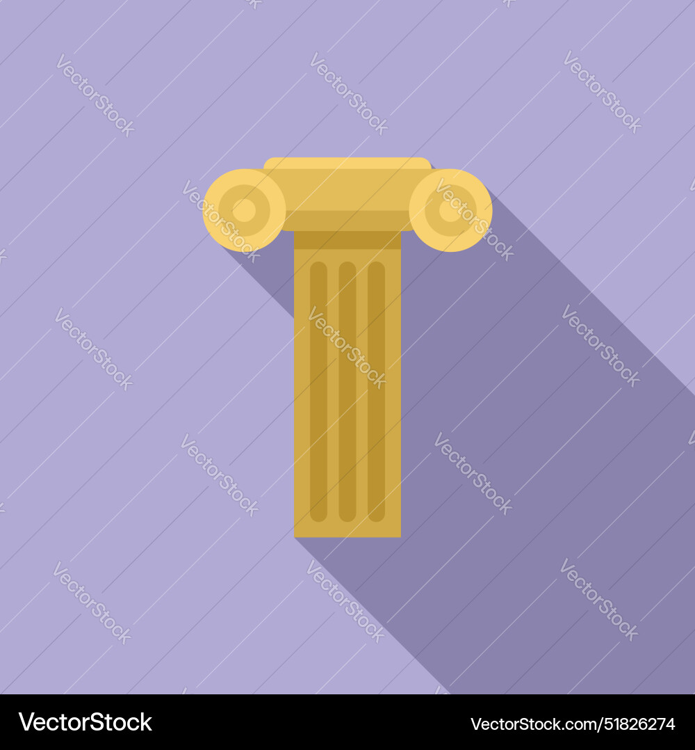 Ancient greek column standing tall on purple Vector Image