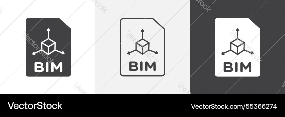 Bim icons collection graphic designs for ui Vector Image
