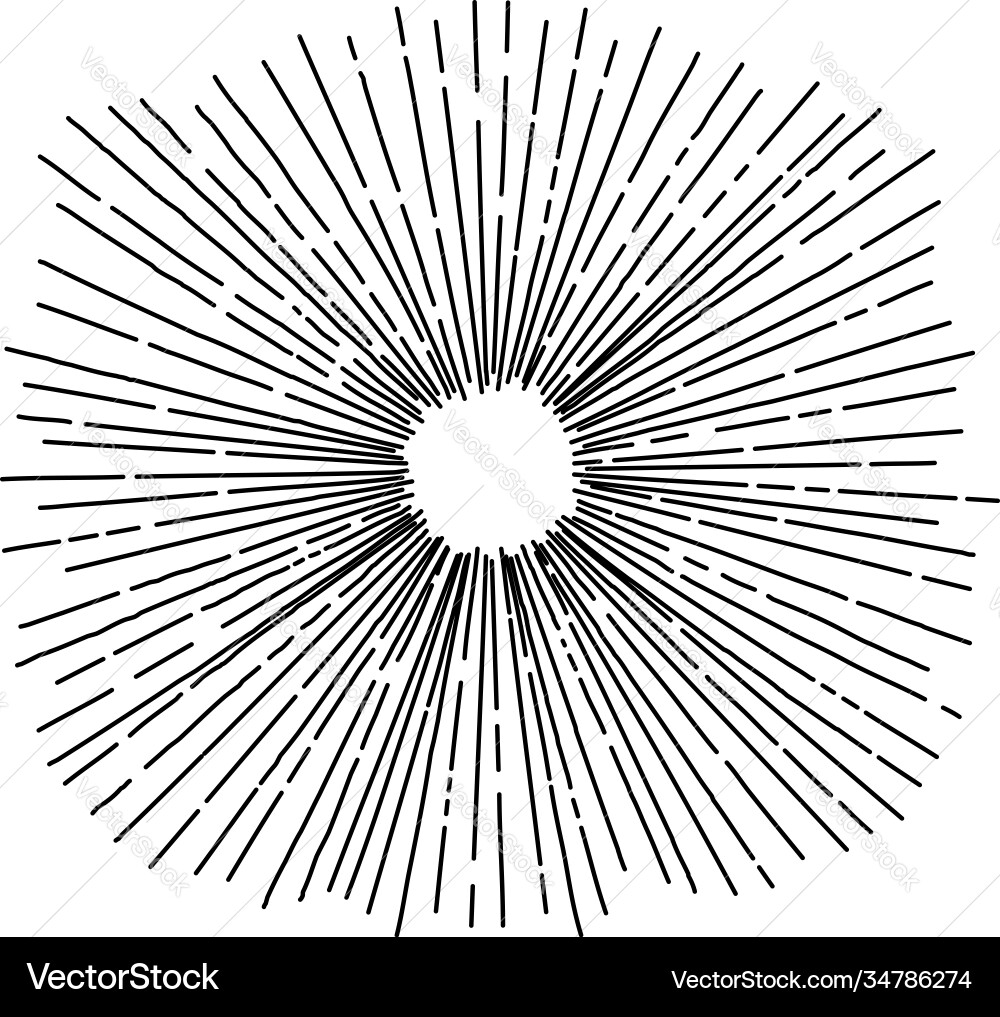 Black and white sun beams Royalty Free Vector Image