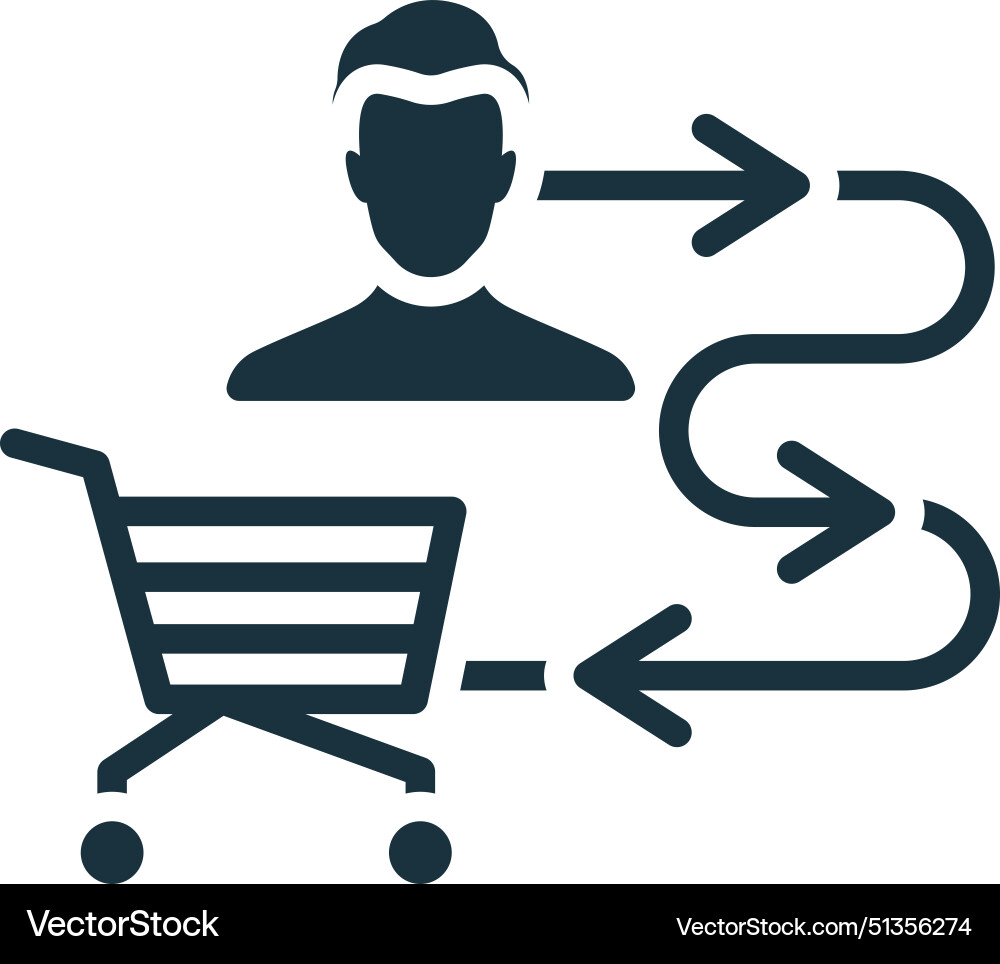 Customer journey mapping icon monochrome simple Vector Image