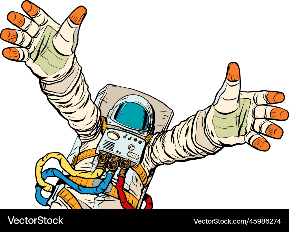 Friendly Astronaut Hug Royalty Free Vector Image