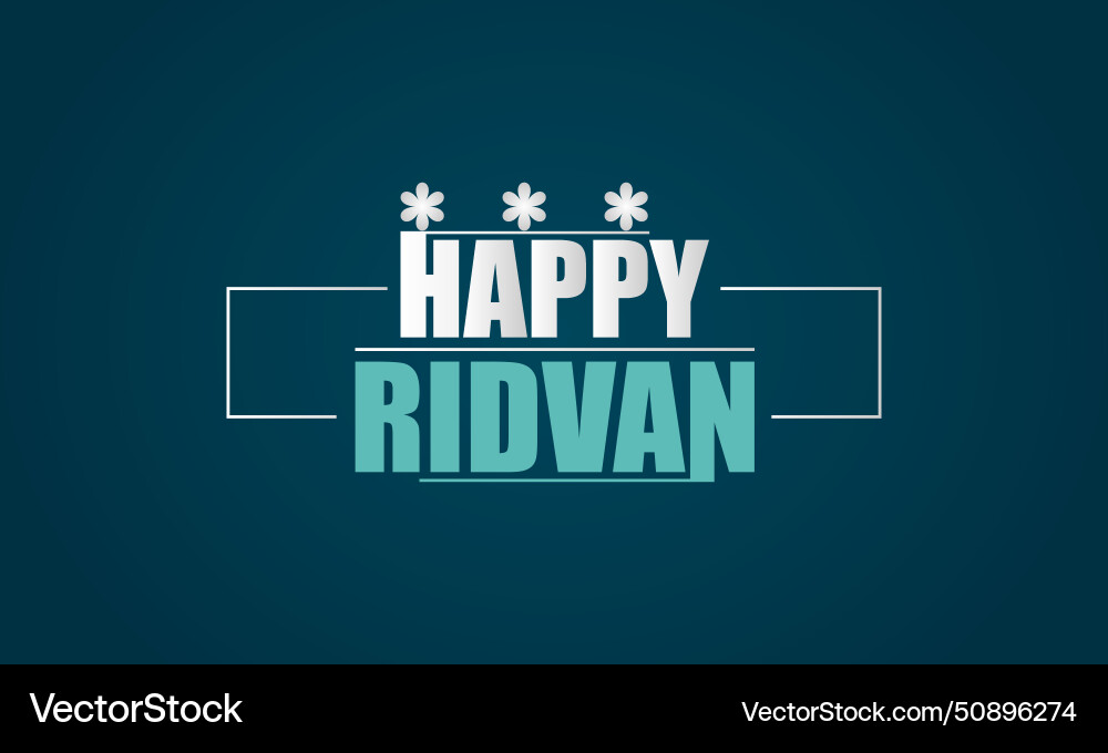 Happy ridvan elegance text design to brighten Vector Image