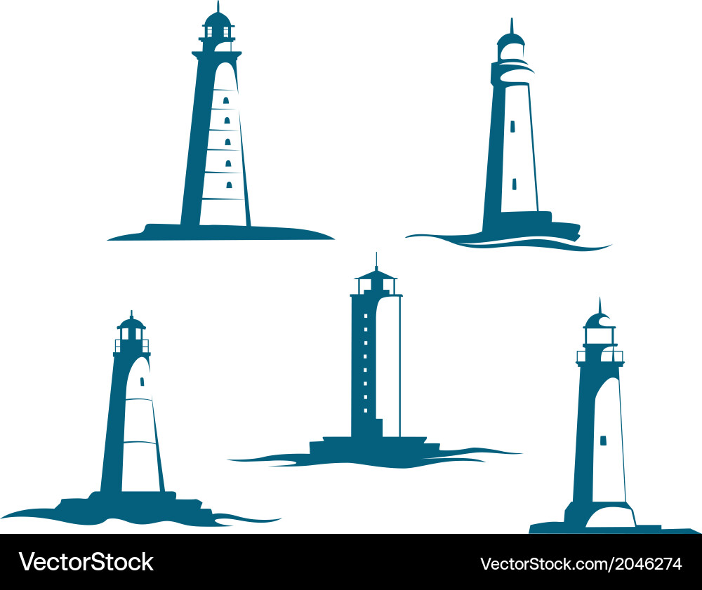 Lighthouse towers Royalty Free Vector Image - VectorStock