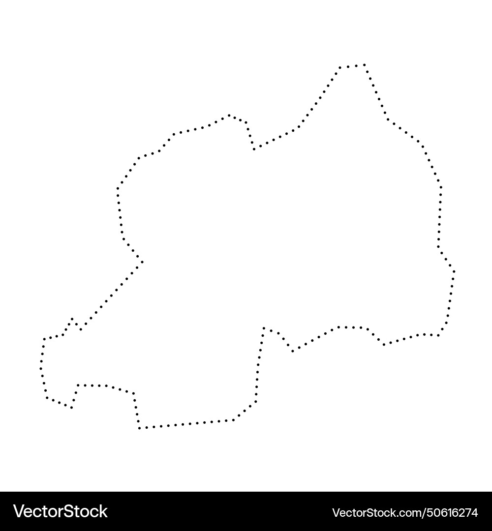 Rwanda dotted outline map Royalty Free Vector Image