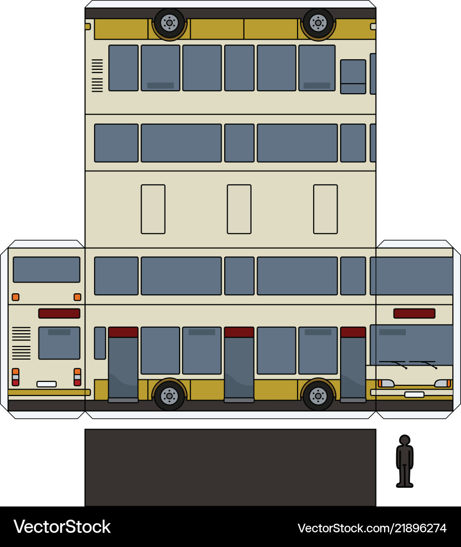 Einfaches Papiermodell eines Doppeldeckers Royalty Free Vector