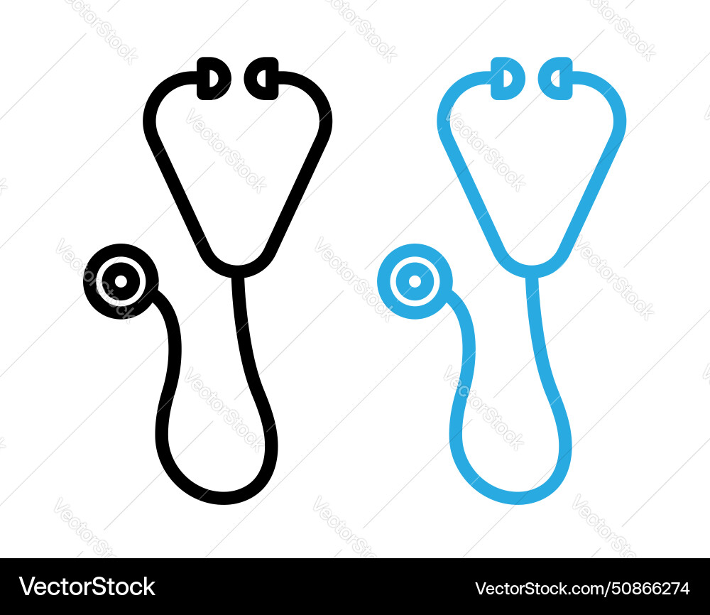 Stethoscope icon set doctor medic diagnostic Vector Image