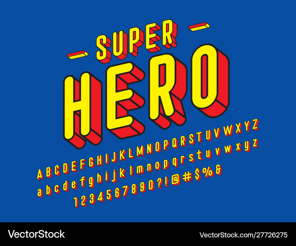 3d rounded font Royalty Free Vector Image - VectorStock