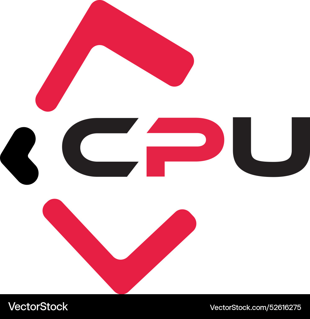 Cpu creative minimalist letter logo unique Vector Image