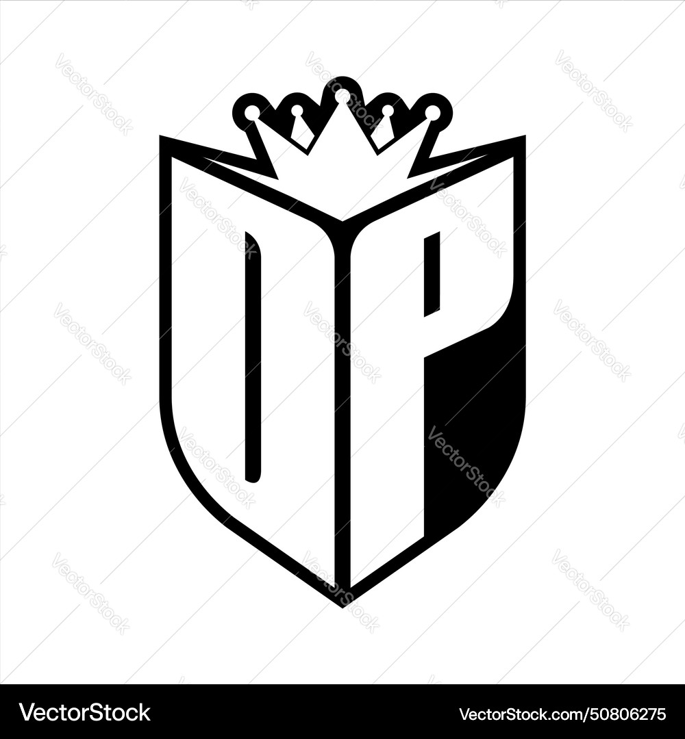 Dp letter bold monogram with shield shape Vector Image