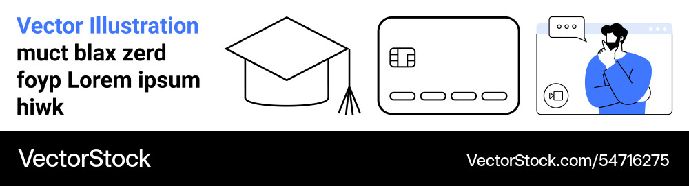 Graduate thinking about career prospects online Vector Image