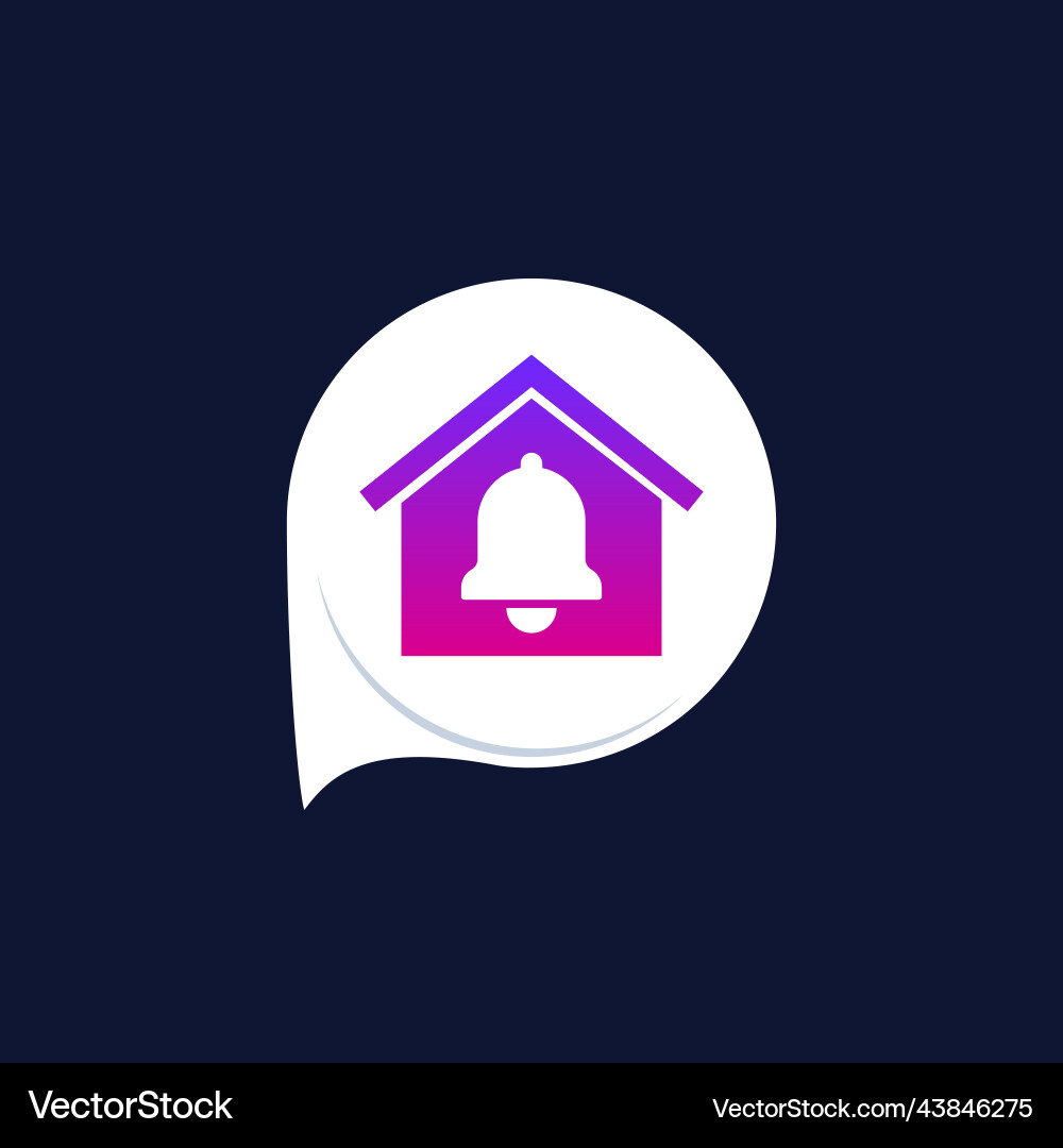 House and notification icon Royalty Free Vector Image