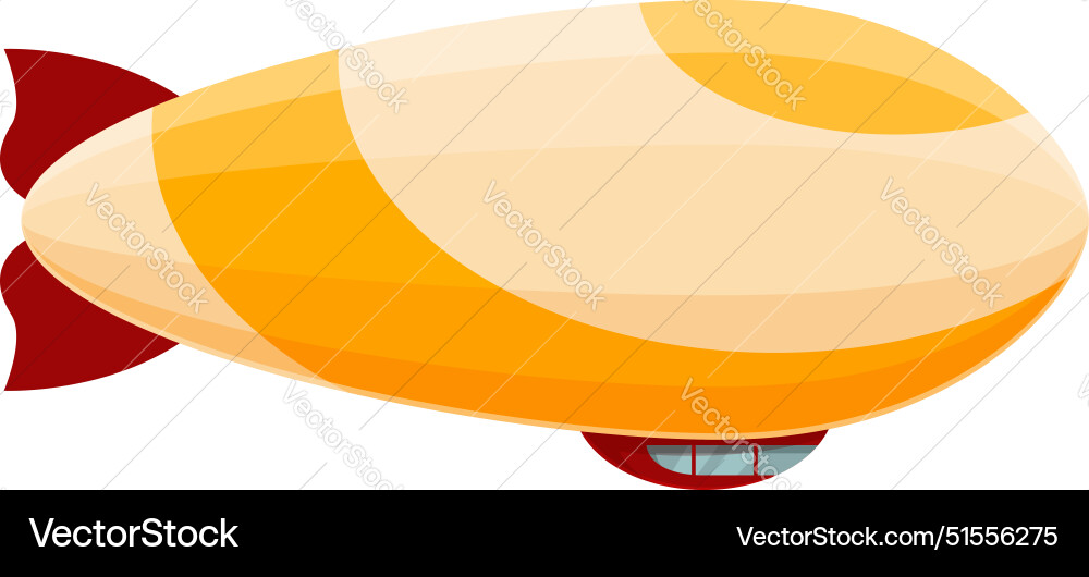 Yellow and red zeppelin dirigible flying Vector Image