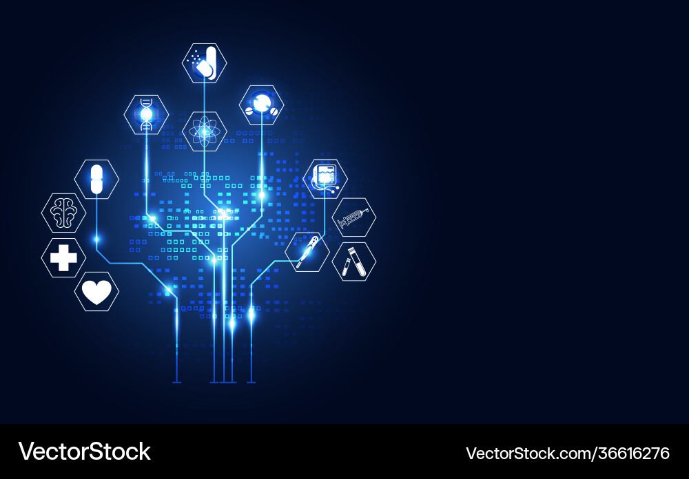 Abstract technology digital health medical Vector Image