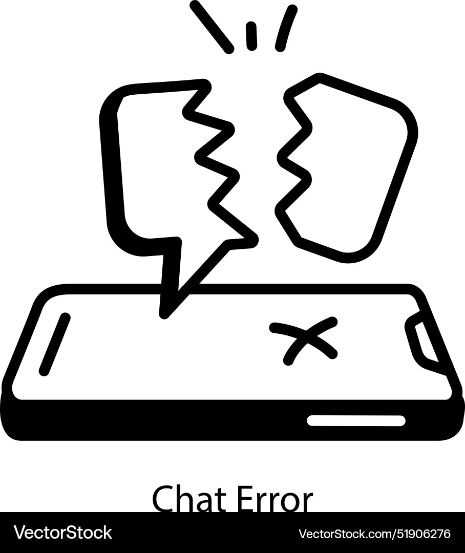 Chat error Royalty Free Vector Image - VectorStock