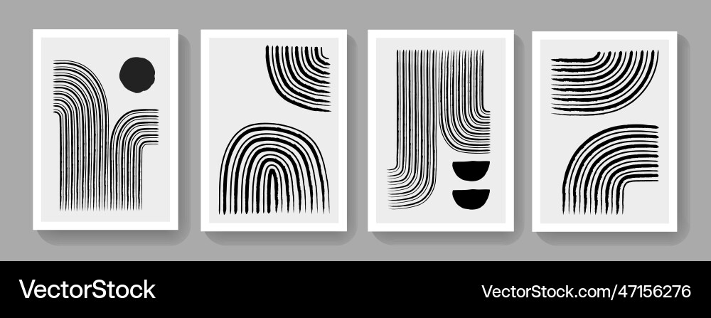 Collection of abstract minimalist posters Vector Image