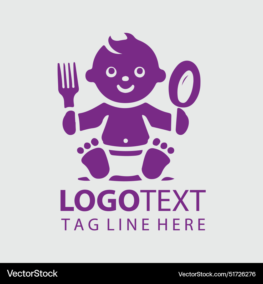 Cute baby logo Royalty Free Vector Image - VectorStock