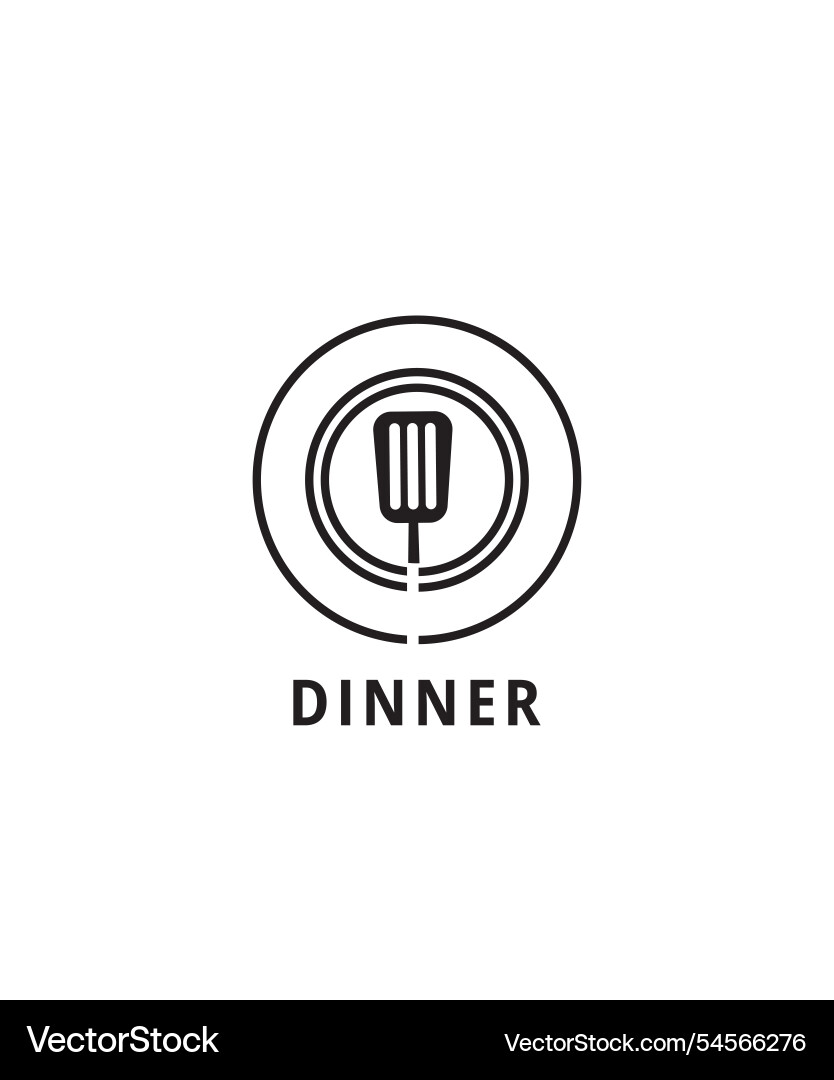 Dinner restaurant logo restaurant plate logo Vector Image
