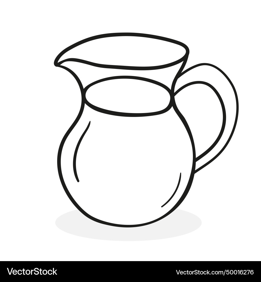 Hand drawn jug of milk Royalty Free Vector Image