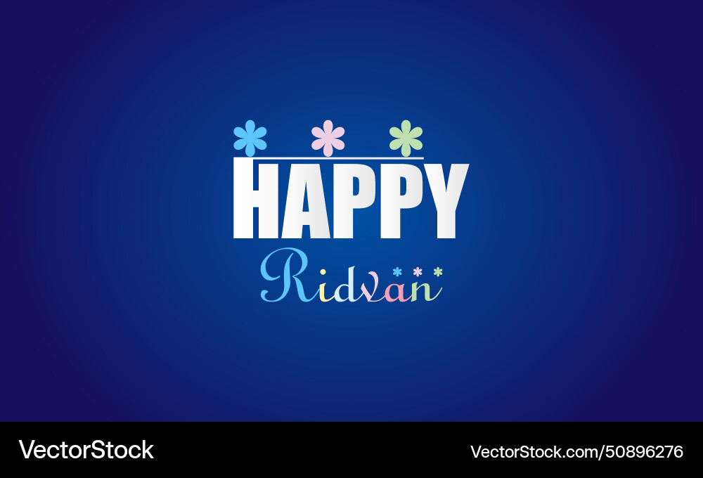 Joyous ridvan celebration text design showcase Vector Image
