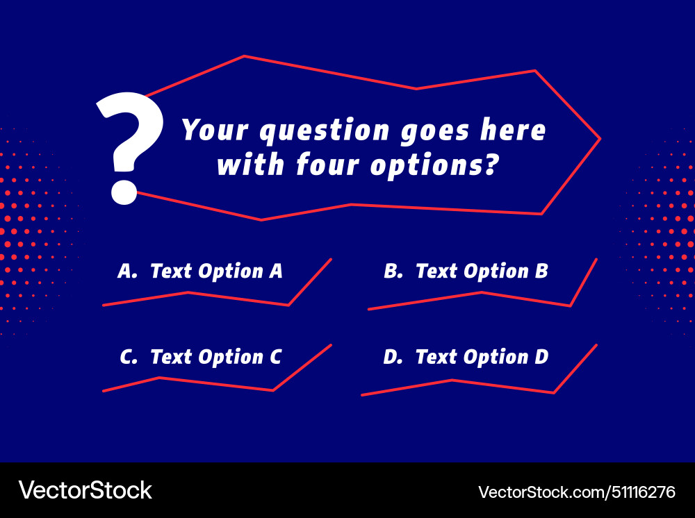 Multiple option quiz banner for your next Vector Image