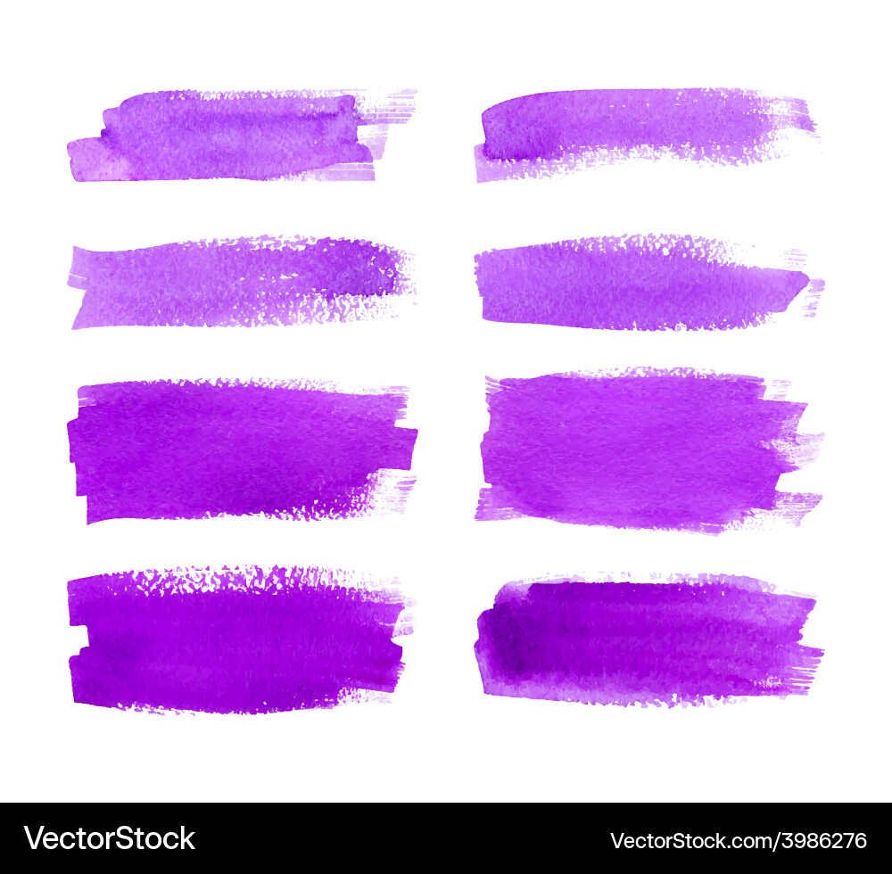 Set of watercolor stripes Royalty Free Vector Image