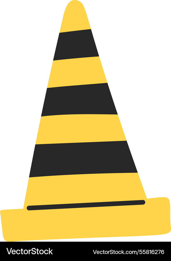 Stripped cone road warning sign Royalty Free Vector Image