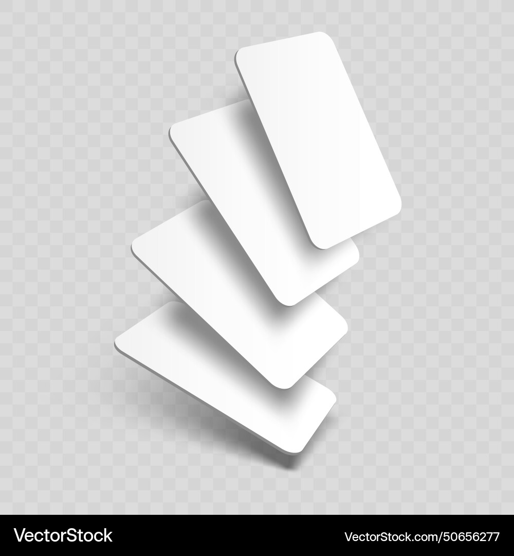 3d falling blank clear paper card templates Vector Image