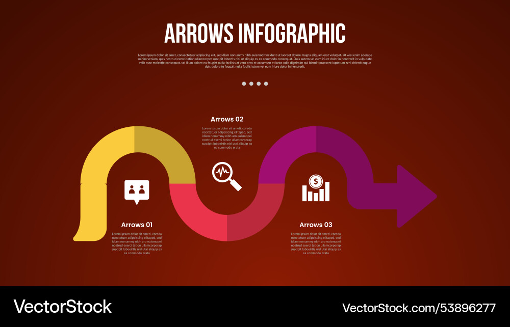 Arrows template infographic with ups and down Vector Image